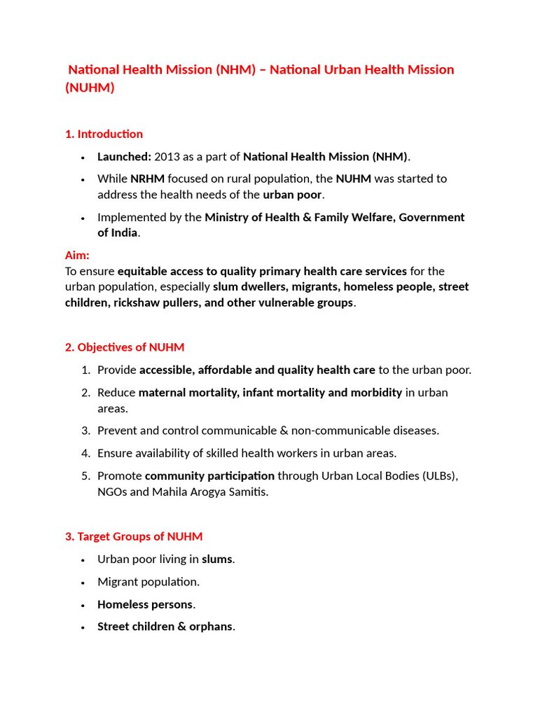 NUHM | PDF | Health Care | Social Programs