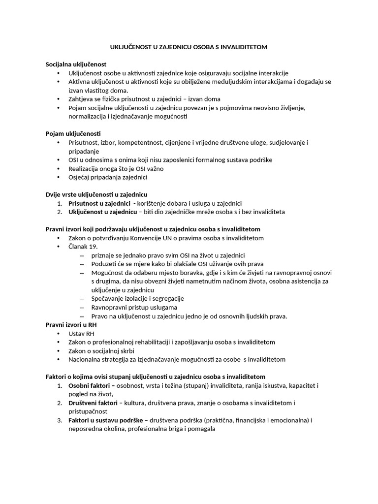UKLJUČENOST U ZAJEDNICU OSOBA S INVALIDITETOM | PDF
