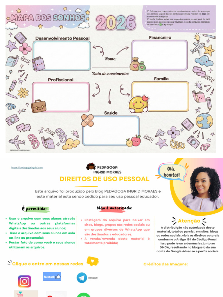 Pedagogaingrid.com Mapa Dos Sonhos 2026 | PDF