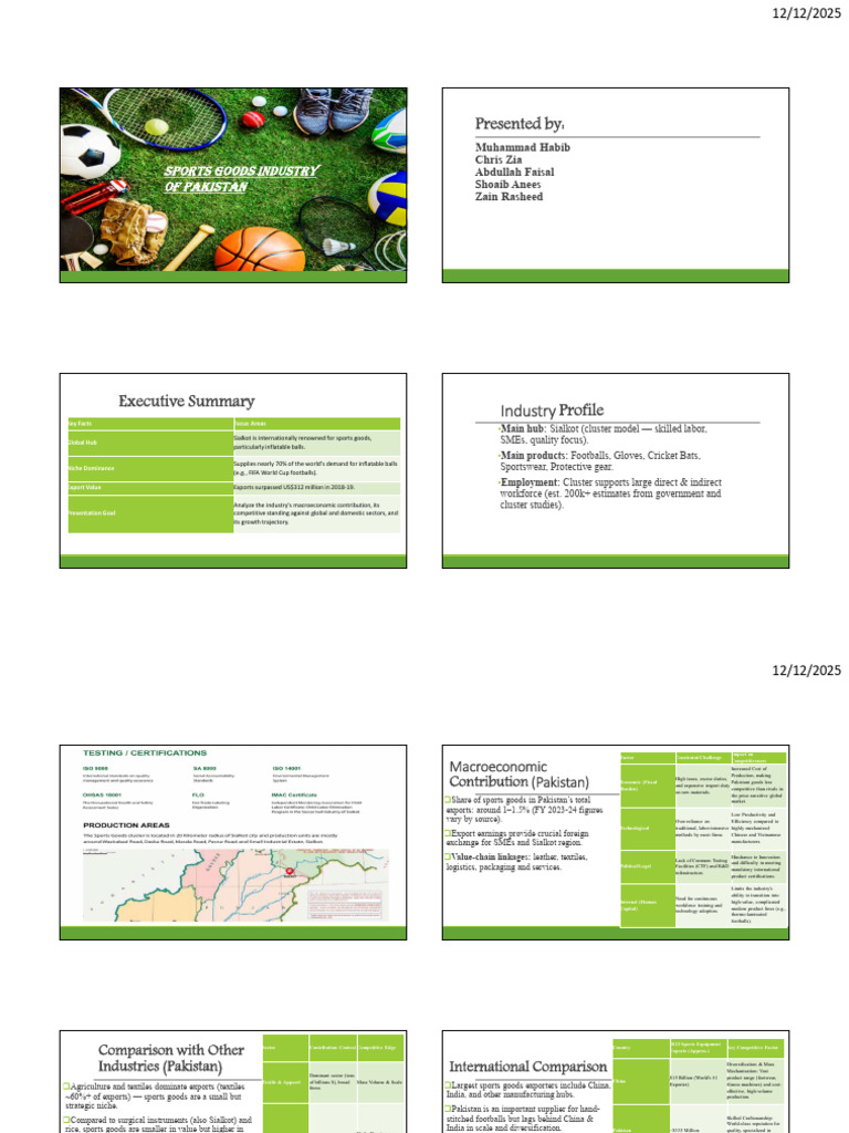 Pakistan Sports Goods Industry Overview | PDF | Exports | Pakistan