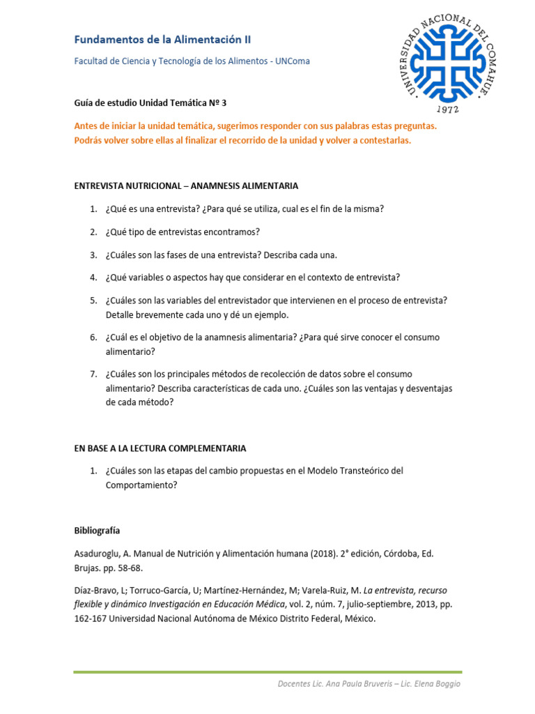 Guía de Estudio Unidad Tematica 3 | PDF