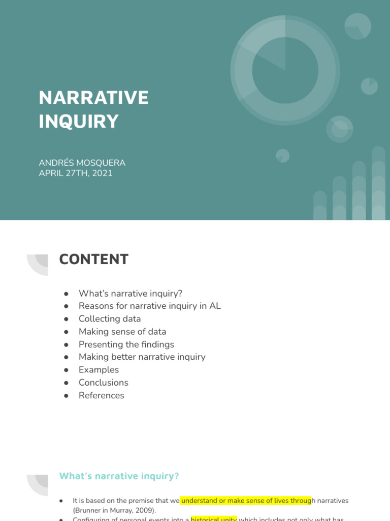 Narrative Inquiry - Am - Apr 27 | PDF | Narrative | Science