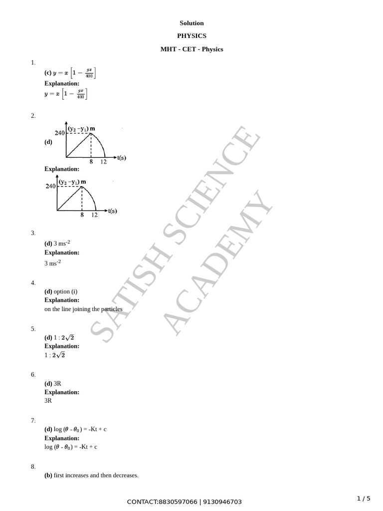 Physics 2 Solution | PDF