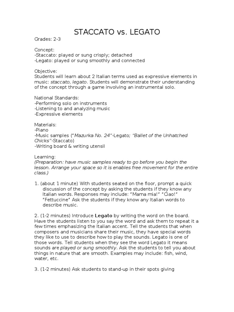 Understanding Staccato and Legato | PDF | Cognition | Cognitive Science
