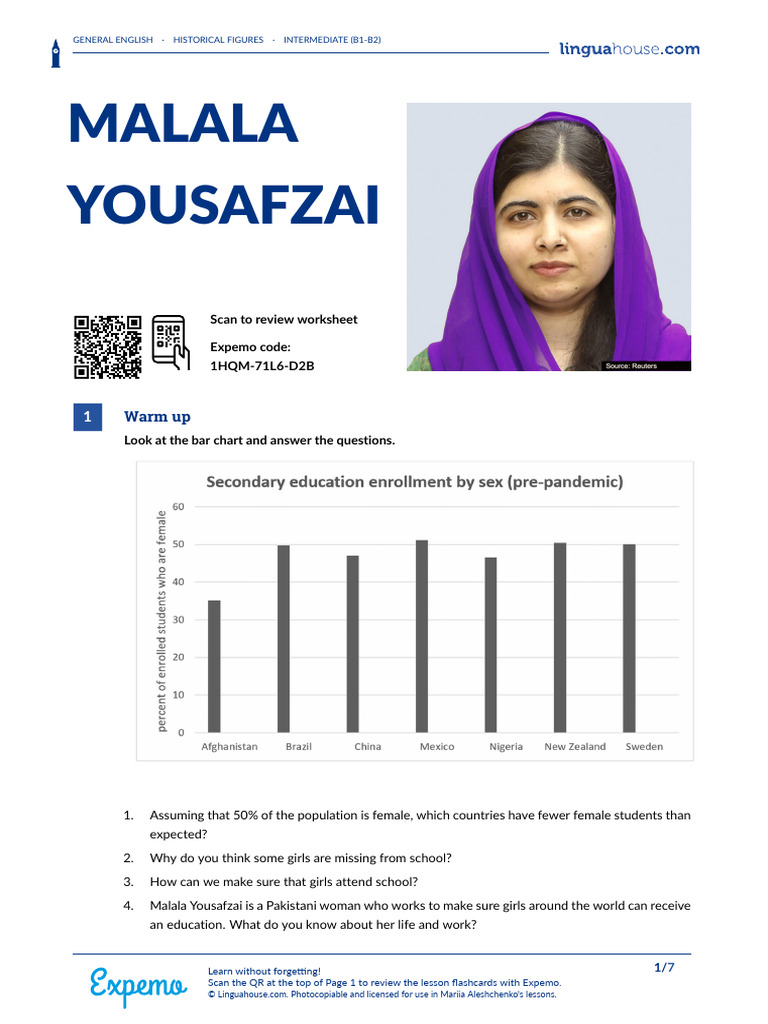 Malala Yousafzai: Education Advocacy Guide | PDF | Malala Yousafzai ...