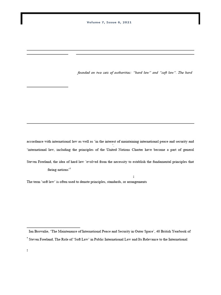 Soft Law to Regulate Outer SpaceActivities | PDF | International ...