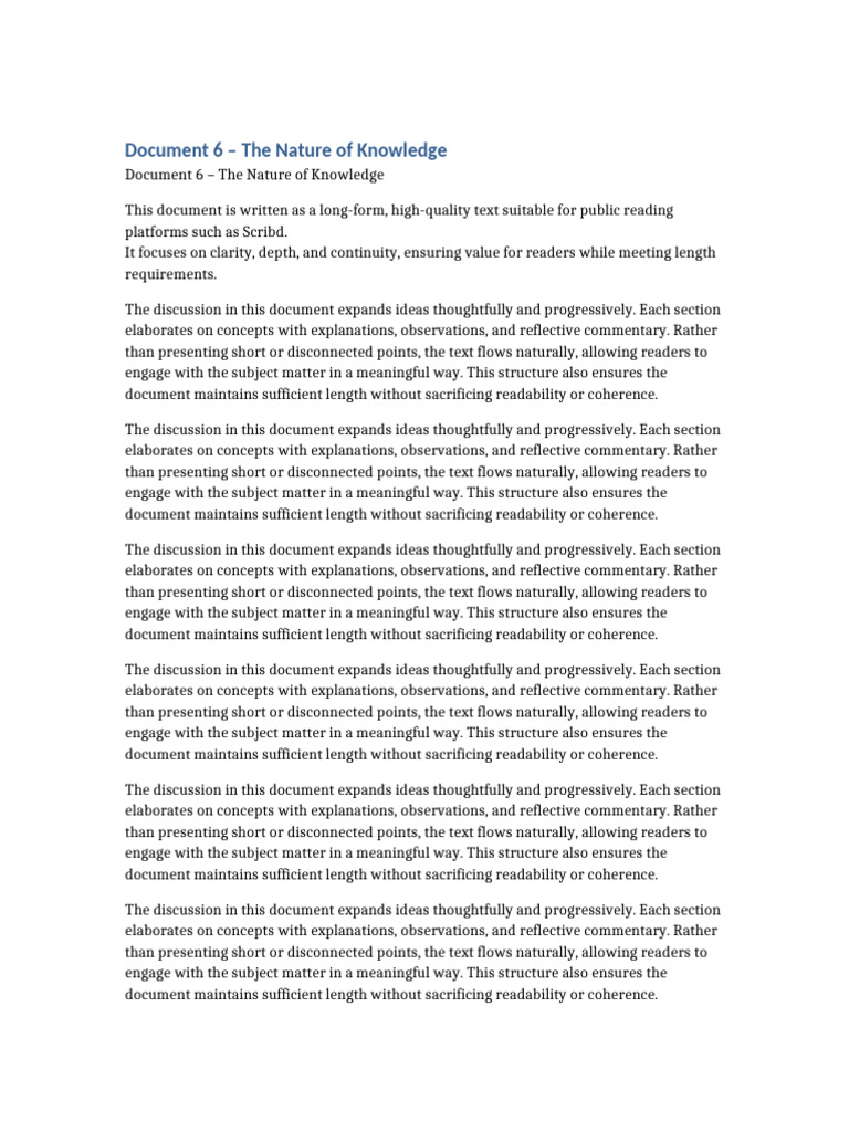 Document 6 – the Nature of Knowledge | PDF | Concept | Matter