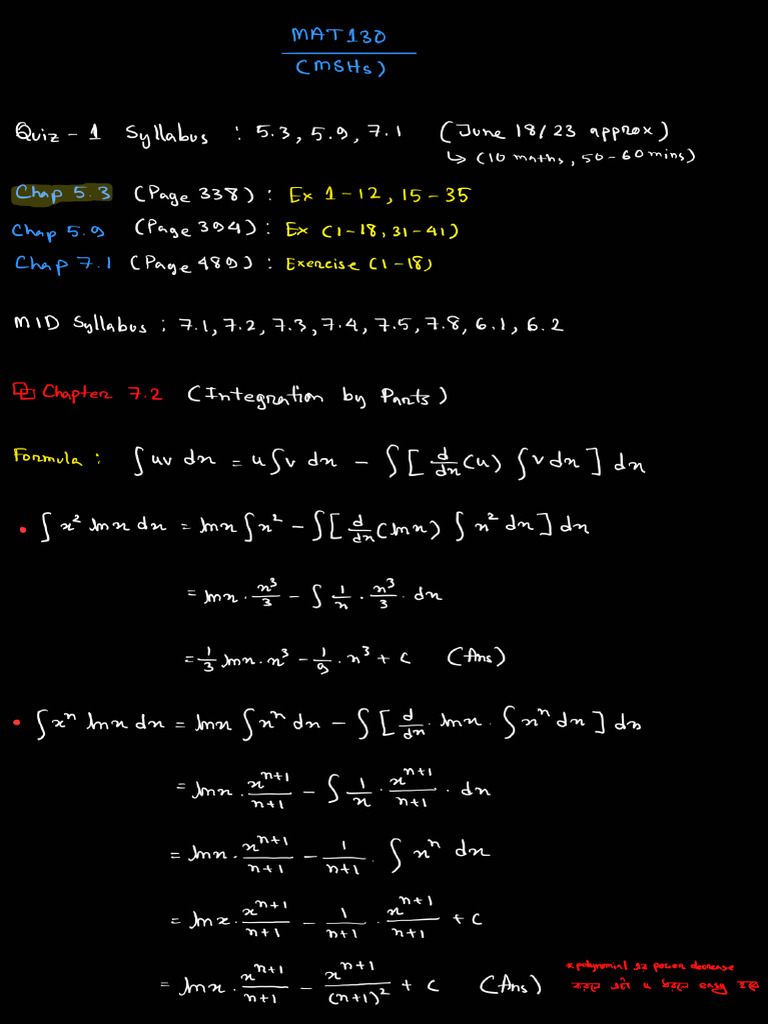 MAT130 Class Note | PDF
