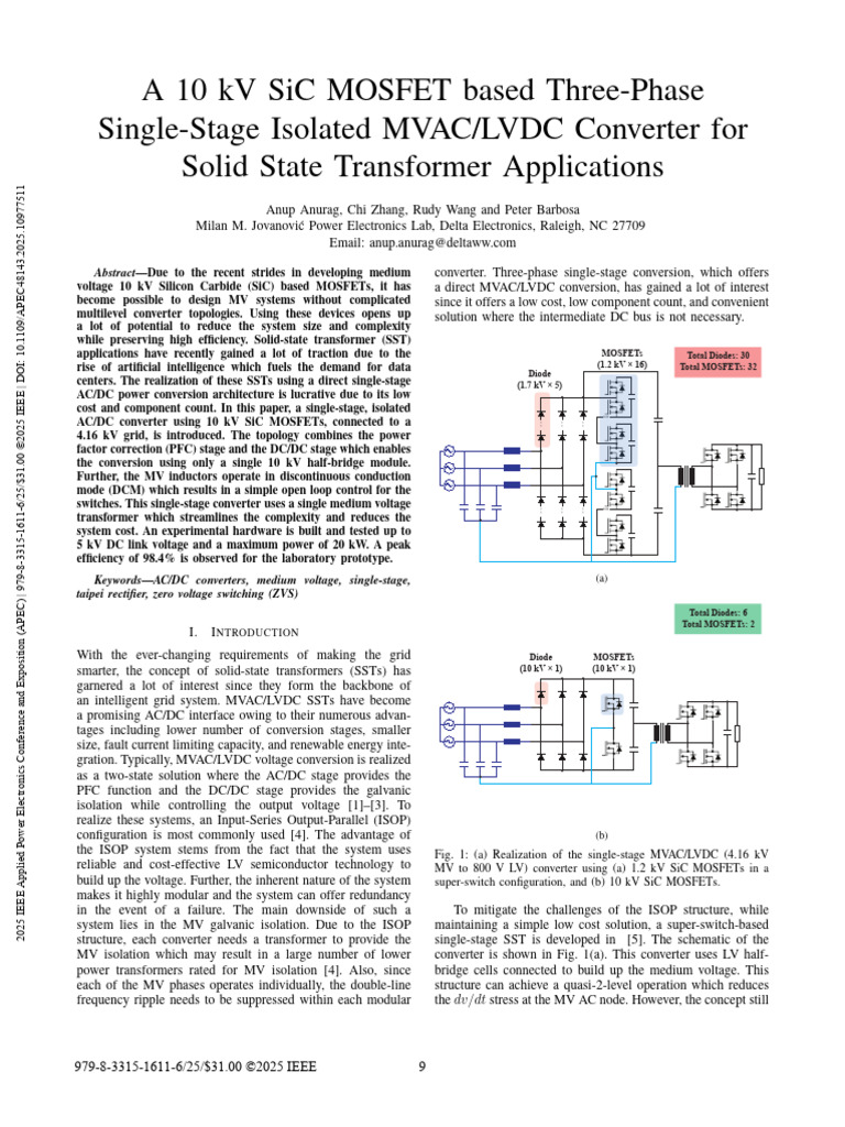 10 kV SiC MOSFET Converter for SSTs | PDF | Rectifier | Power Electronics