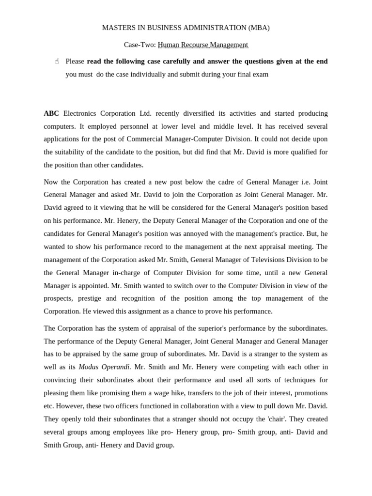 Case Assignment (2)-HRM | PDF | Business