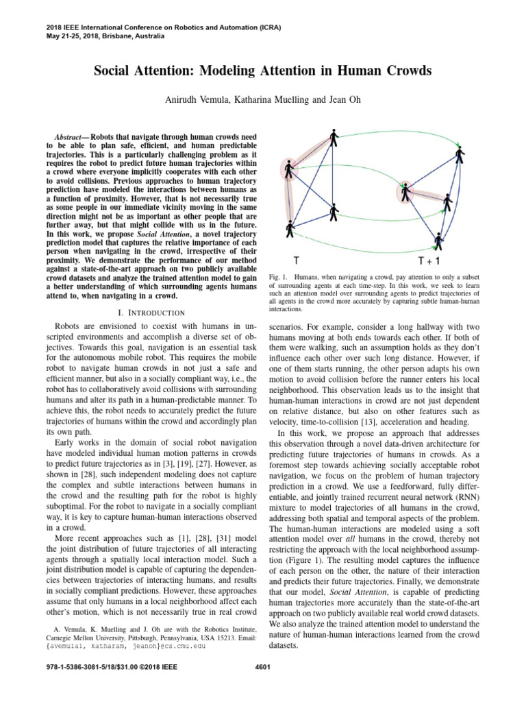Social Attention Modeling Attention in Human Crowds | PDF | Force ...