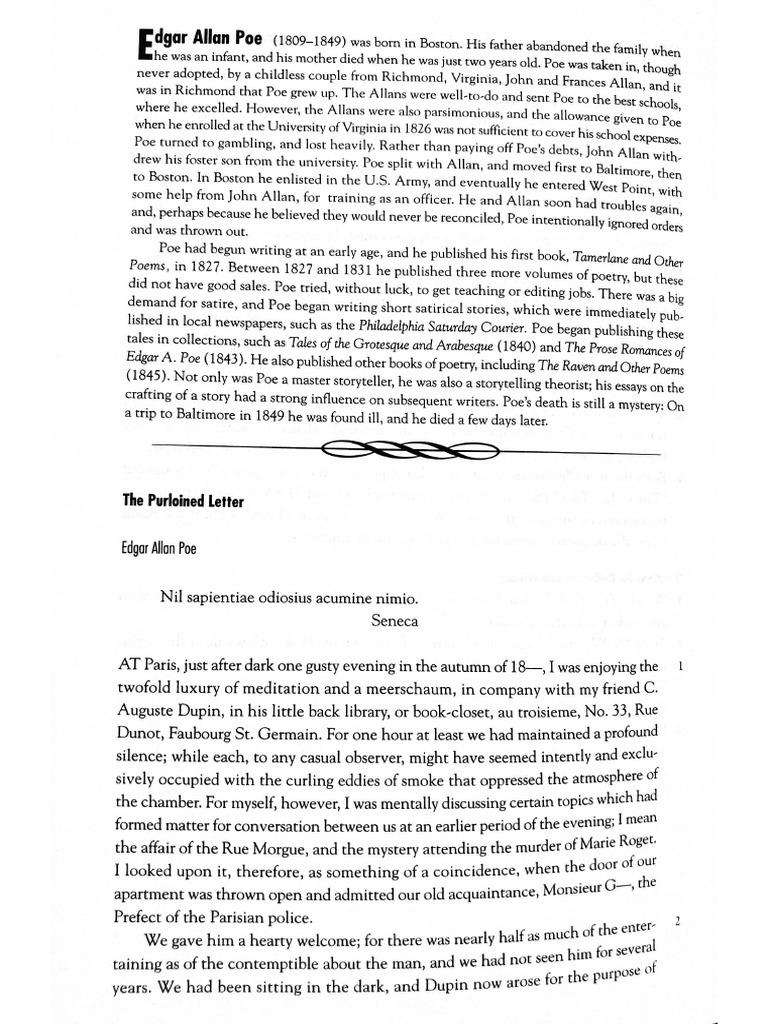 The Purloined Letter | PDF