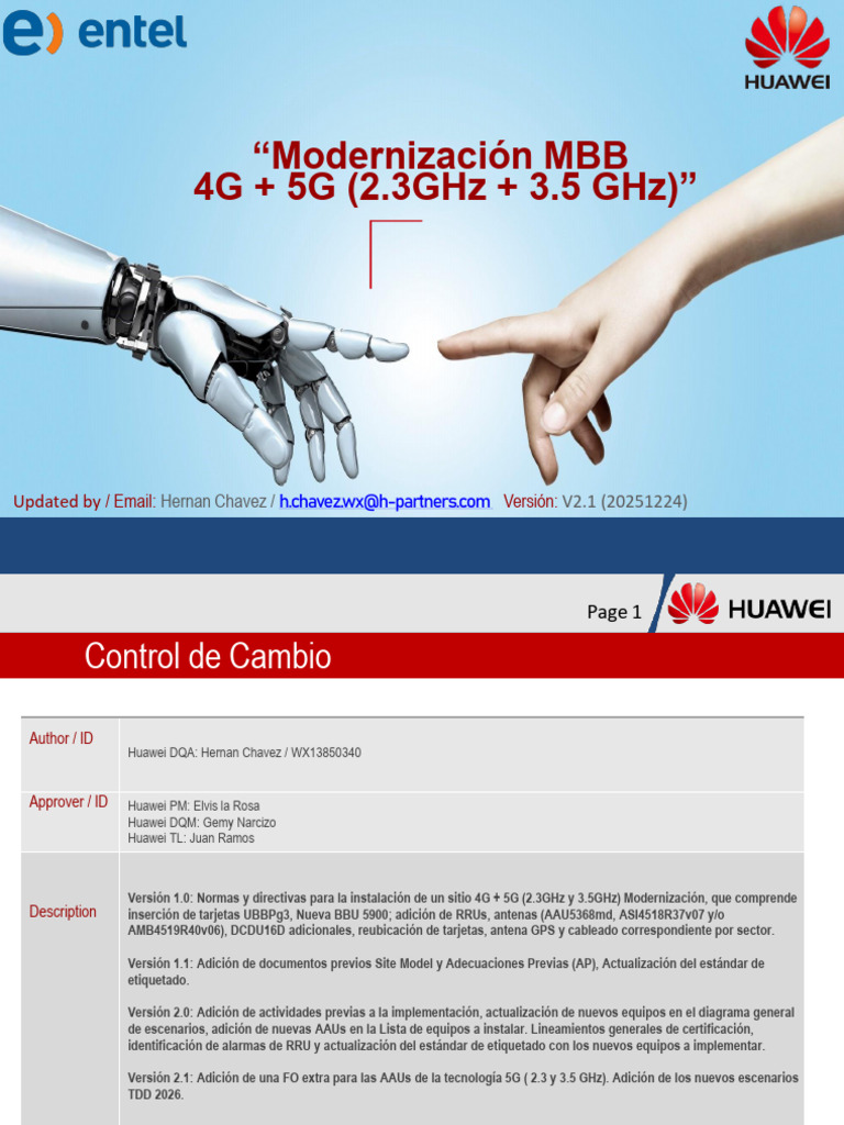 Estandar de Instalacion “Modernización 4G + 5G (2.3GHz + 3.5 GHz)” V2.1 | PDF | Lte ...