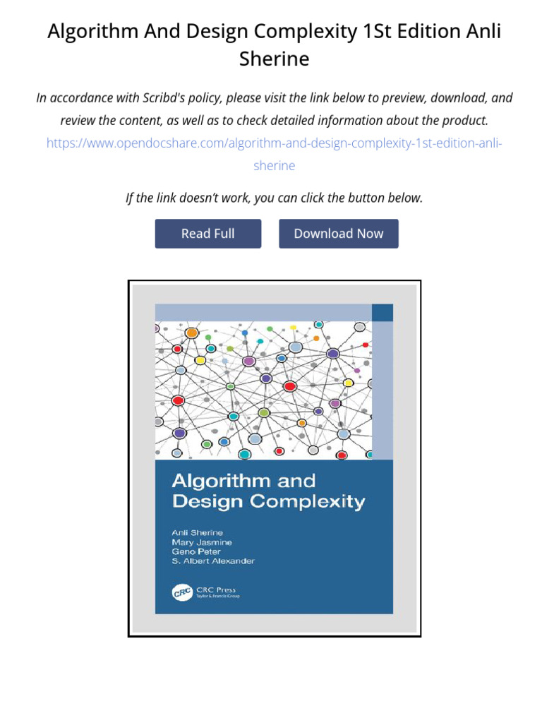 Algorithm and Design Complexity 1st Edition Anli Sherine | PDF | Algorithms | Dynamic Programming