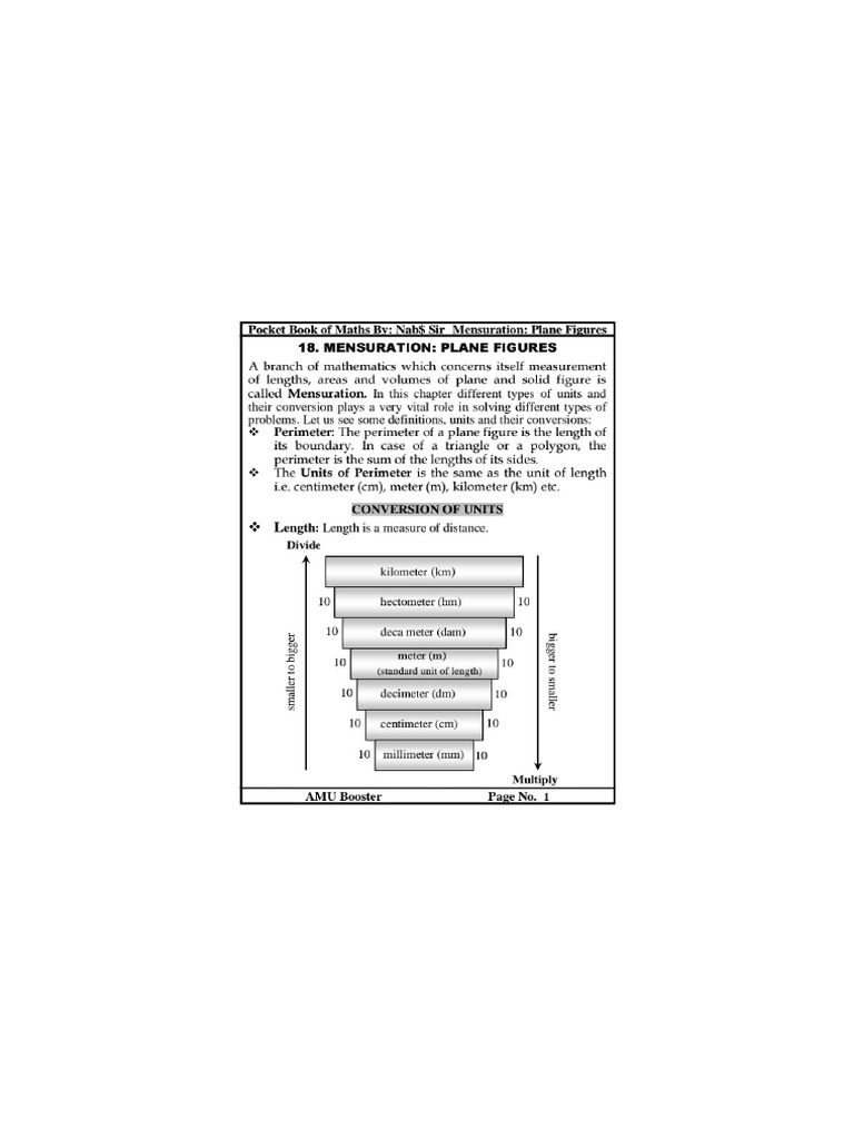 18. Mensuration of Plane Figures | PDF
