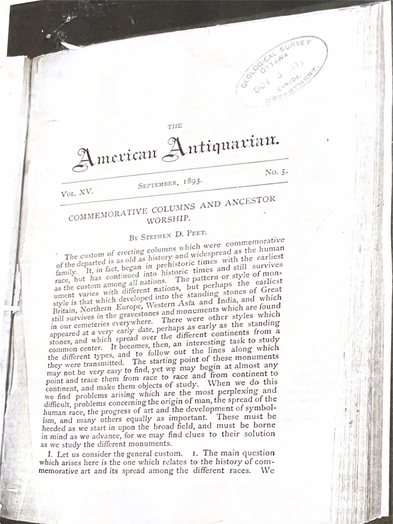Peet, Stephen. “Commemorative Columns and Ancestor Worship.” American ...