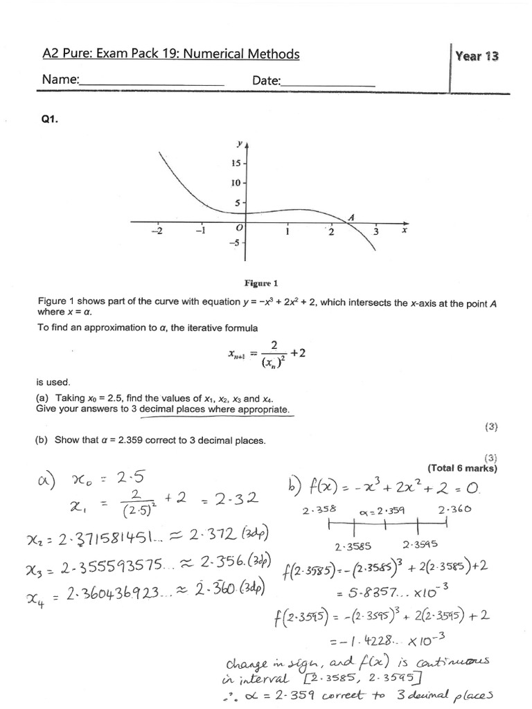 Exam Pack 22 - Numerical Methods Model Solutions | PDF