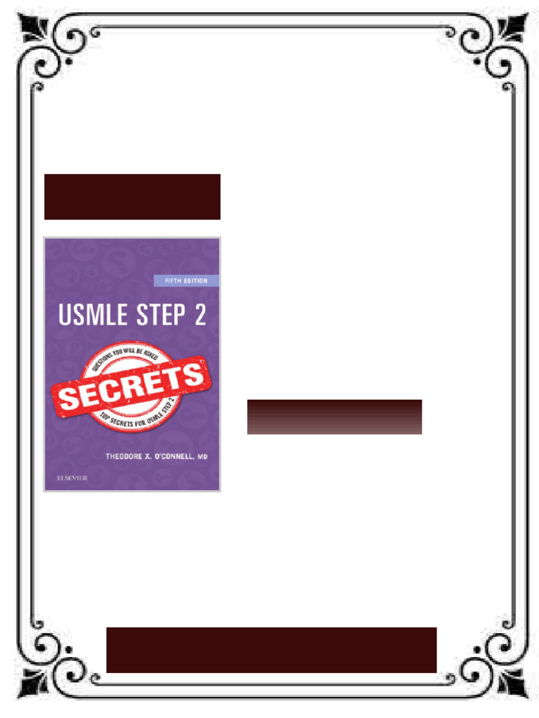 USMLE Step 2 Secrets 5th Edition Theodore O'Connell Ebook Seamless ...