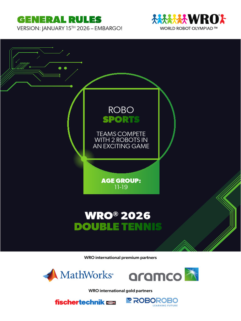 WRO 2026 RoboSports Rules Overview | PDF