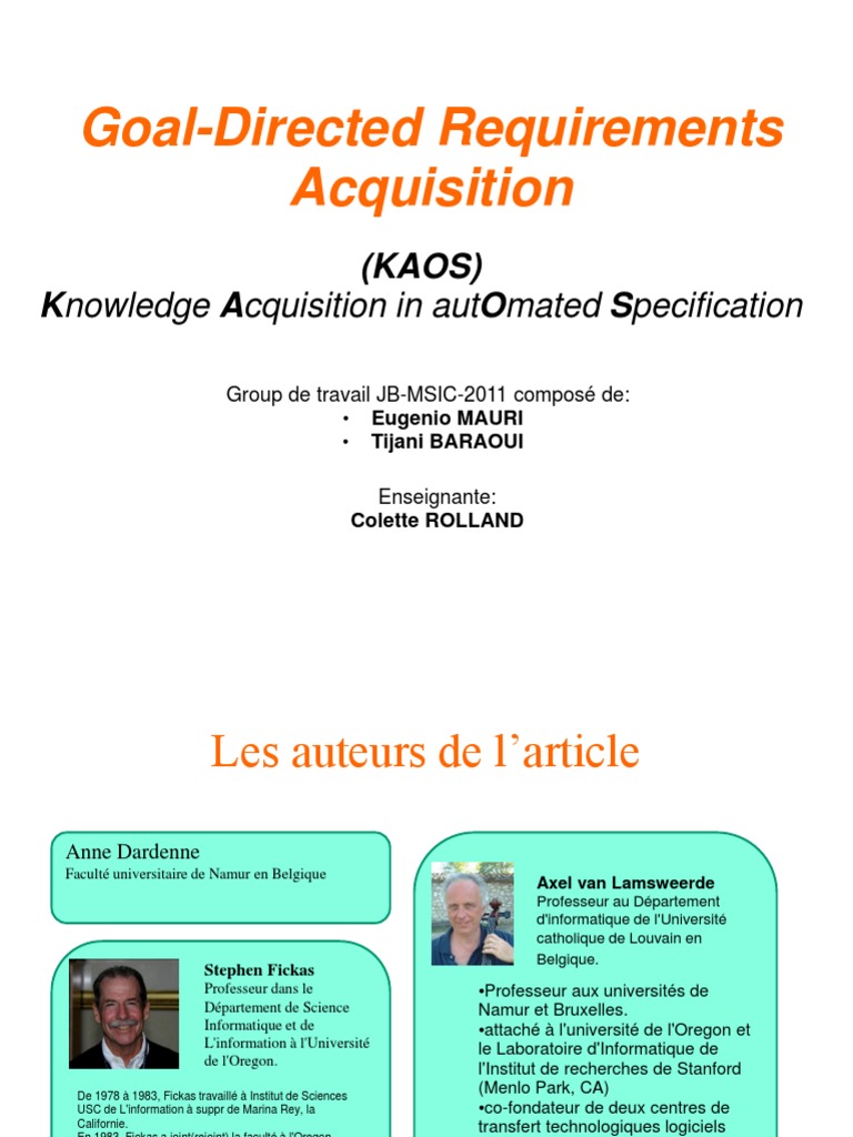 Eugenio Mauri: Goal Directed Requirements Acquisition (KAOS) Knowledge Acquisition in Automated ...