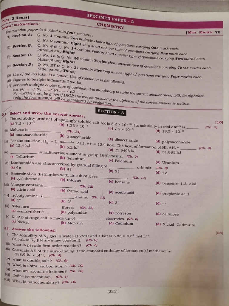 Specimen Paper 2 | PDF