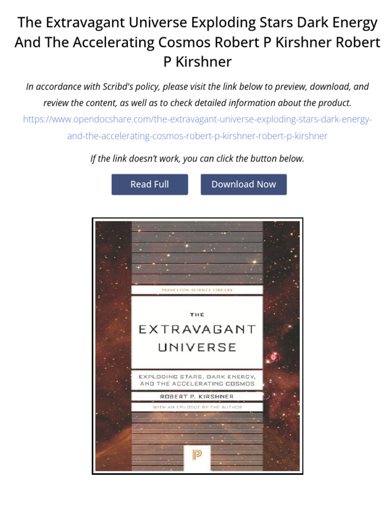 The Extravagant Universe Exploding Stars Dark Energy And The ...