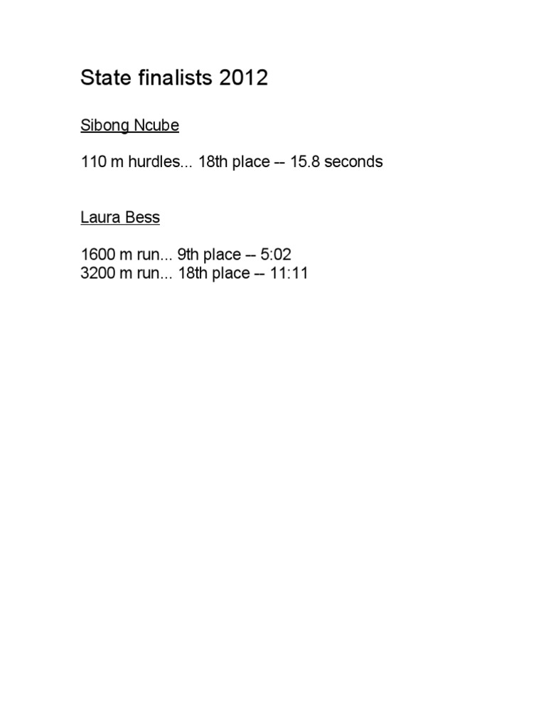 State Finalists 2012 | PDF