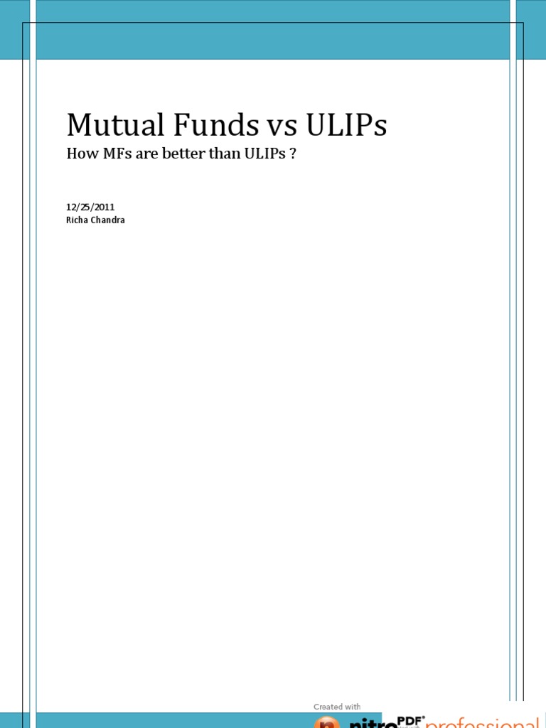 Mutual Funds Vs Ulips: How Mfs Are Better Than Ulips ? | PDF | Mutual ...