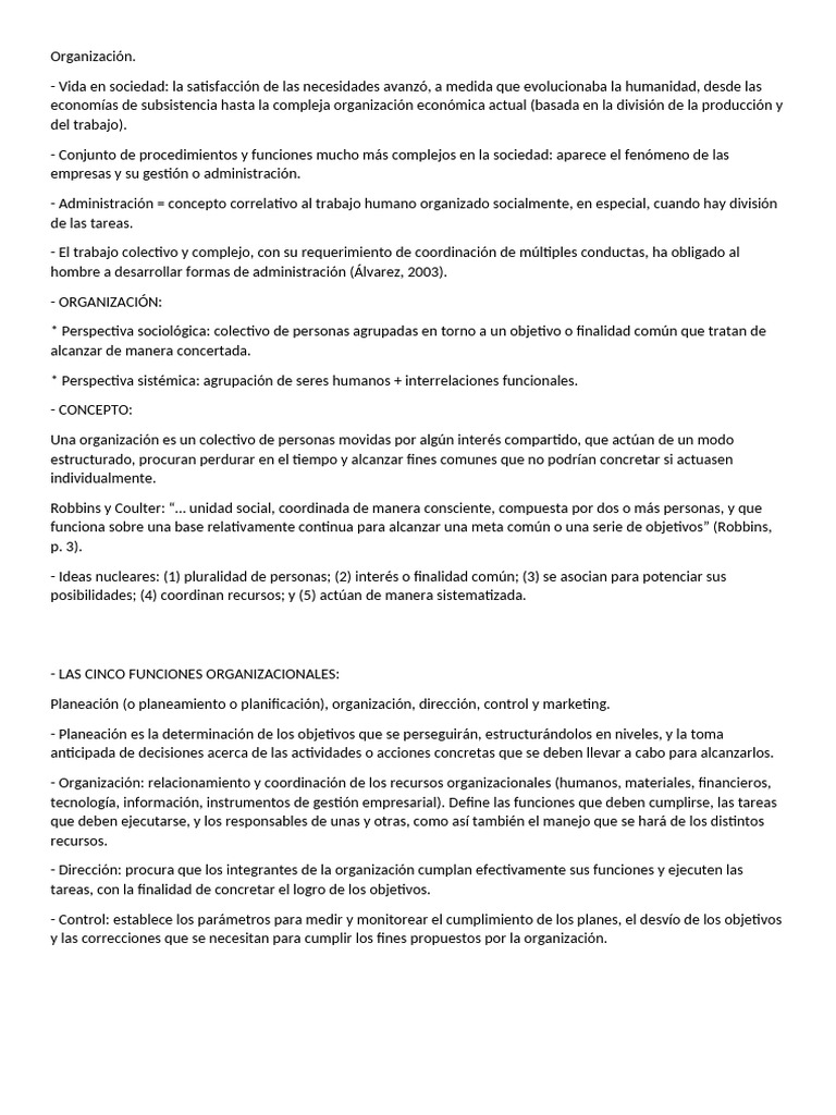 Funciones y Estructura de la Organización | PDF | Business | Planificación