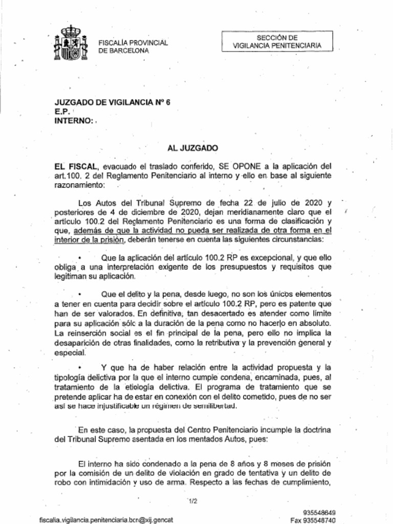 Escrito oposición MF | PDF