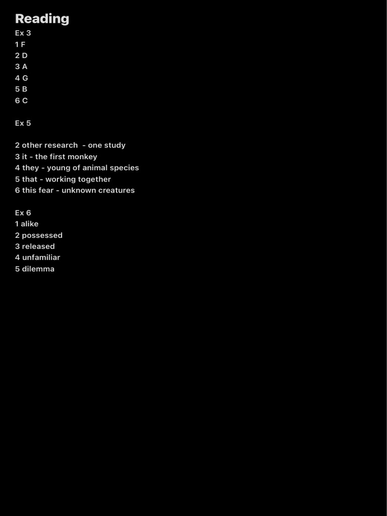 Reading Exercises and Vocabulary Review | PDF
