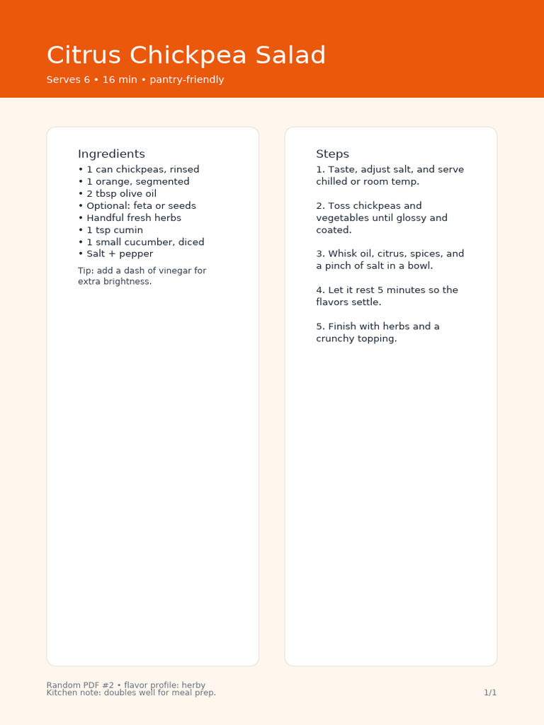 Random 02 Recipe Sheet | PDF