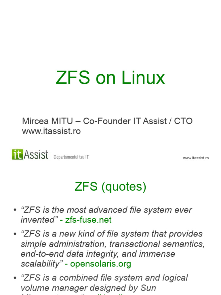f4010850104_ZFS_on_Linux | PDF | Computer Architecture | Computing
