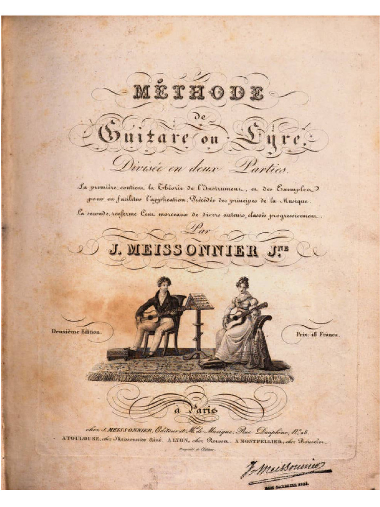 Joseph Meissonnier, Méthode de Guitare Ou Lyre | PDF | Classical Guitar ...