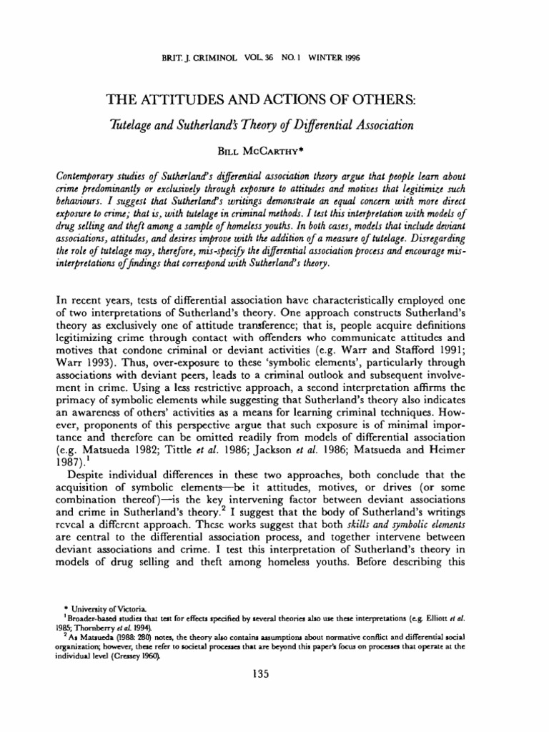 McCarthy_1996_tutelage | PDF | Deviance (Sociology) | Attitude (Psychology)