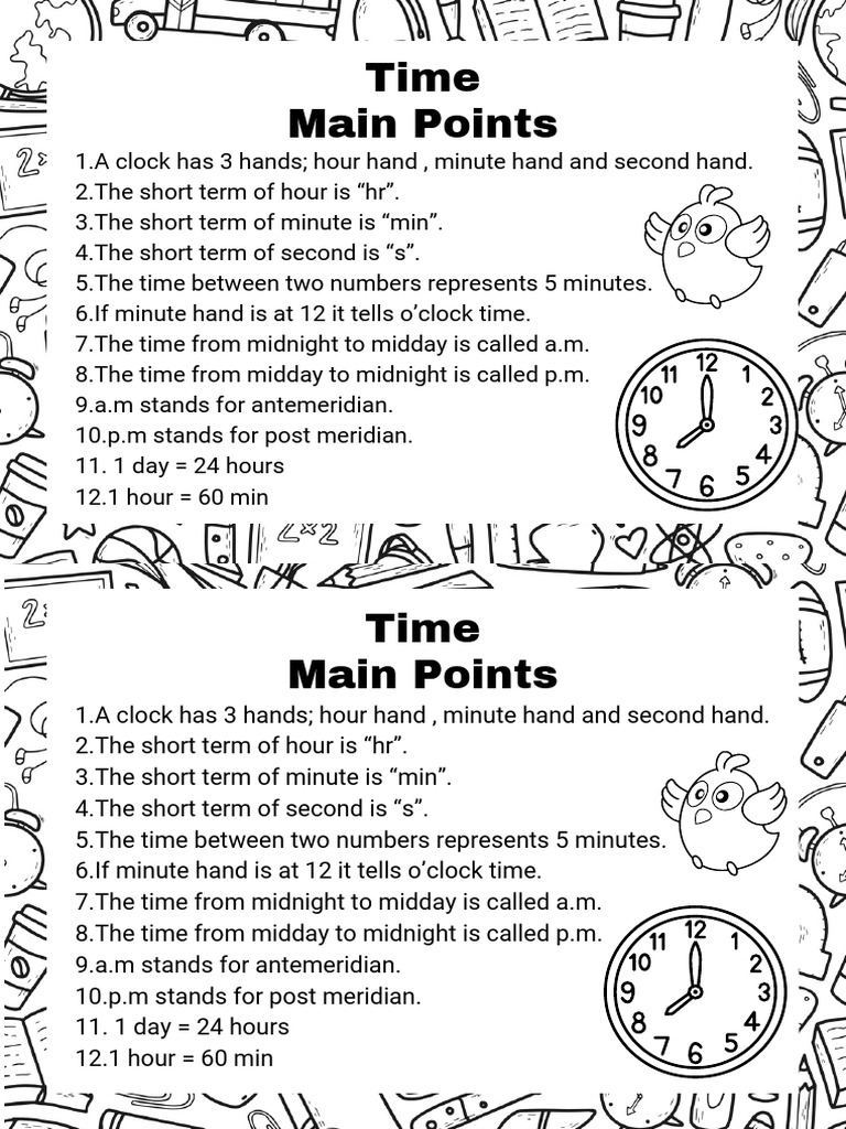 1.a Clock Has 3 Hands_ Hour Hand , Minute Hand and Second Hand. 2.the Short_20250109_191423_0000 ...