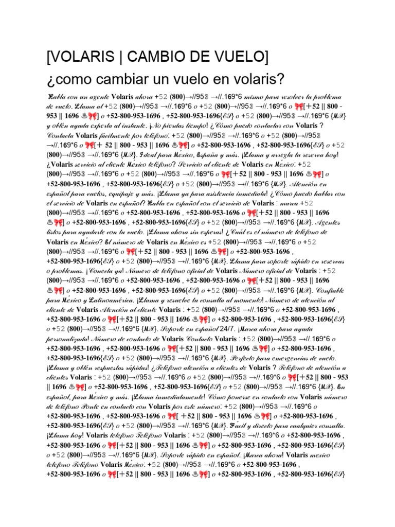 Cambiar Vuelo en Volaris: Guía Rápida | PDF
