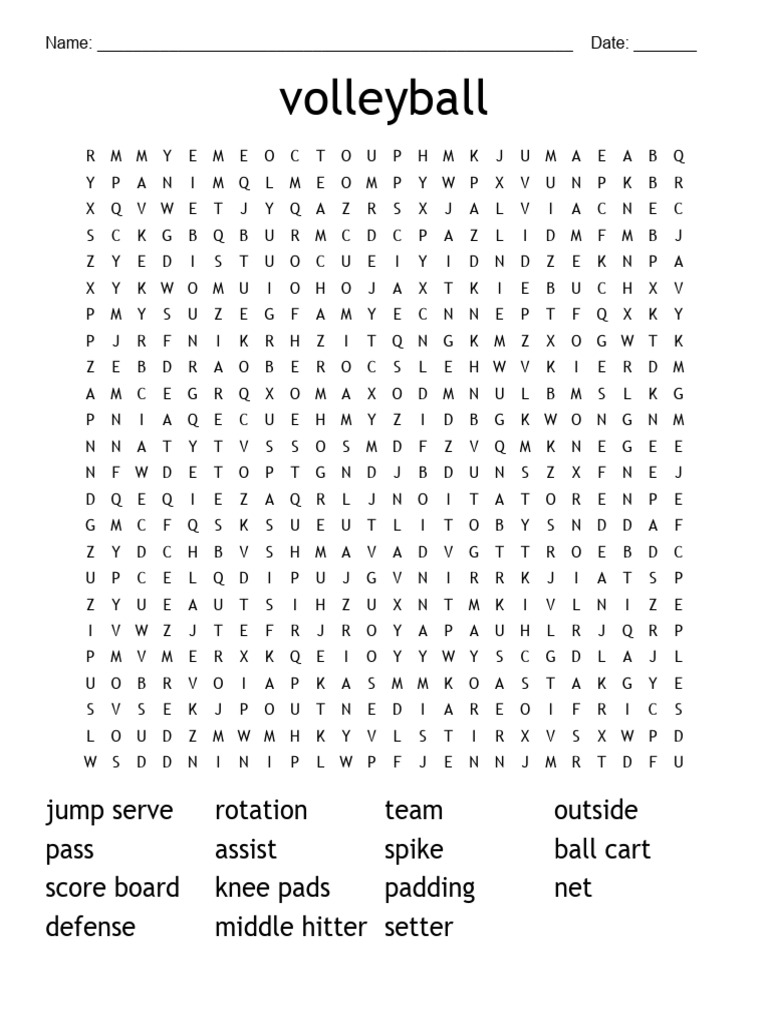 Volleyball Word Search-1 | PDF