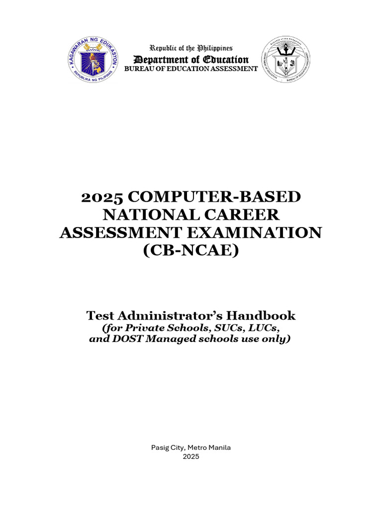 2025 CB-NCAE Test Administrator Guide | PDF | Login | Password