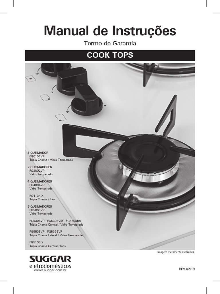 Manual do Cook Top Suggar: Instruções e Segurança | PDF | Fogão de ...