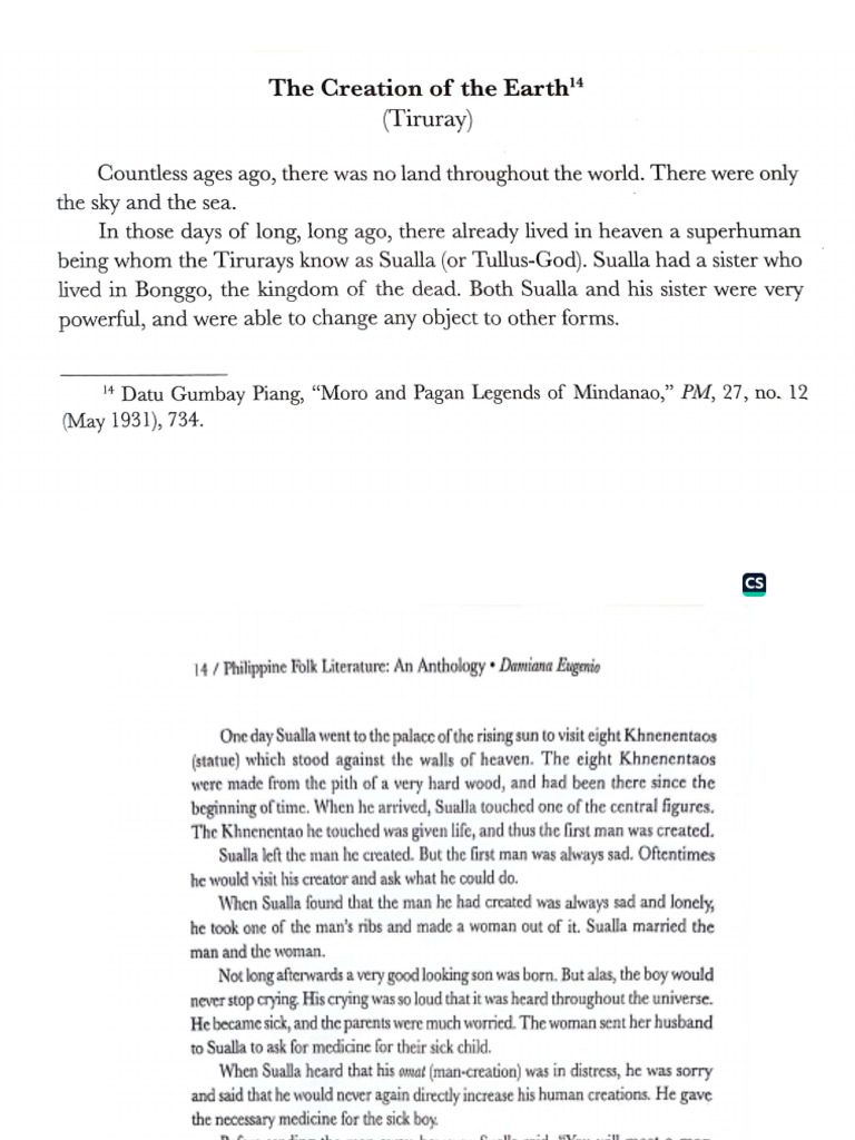 Myth The Creation of The Earth | PDF
