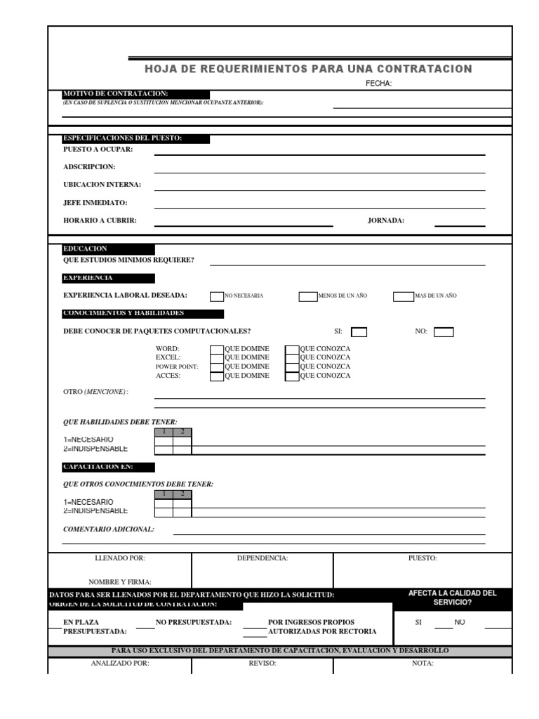Hoja de Requerimientos | PDF | Informática | Informática y tecnología de la información