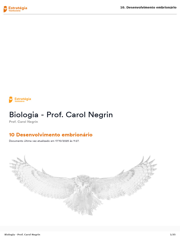 Tipos de Desenvolvimento Embrionário | PDF | Ovo | Embrião