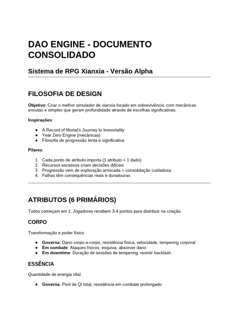 RPG Xianxia: Design e Mecânicas do DAO | PDF | Quociente de ...