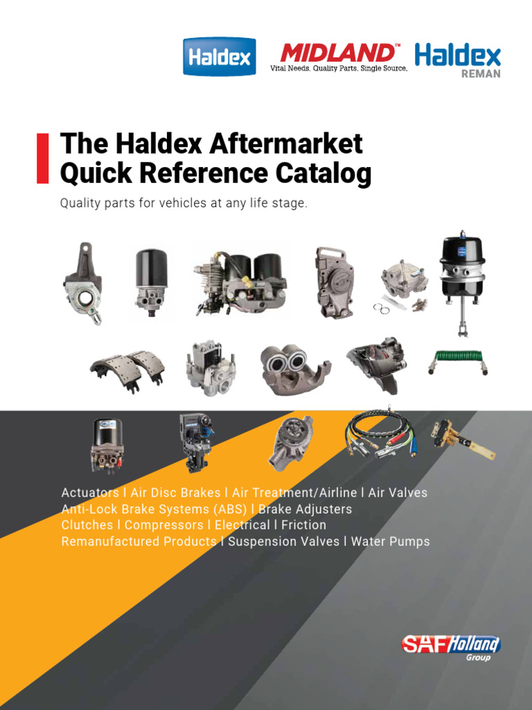 Haldex Aftermarket Parts Catalog | PDF | Vehicle Technology | Vehicles