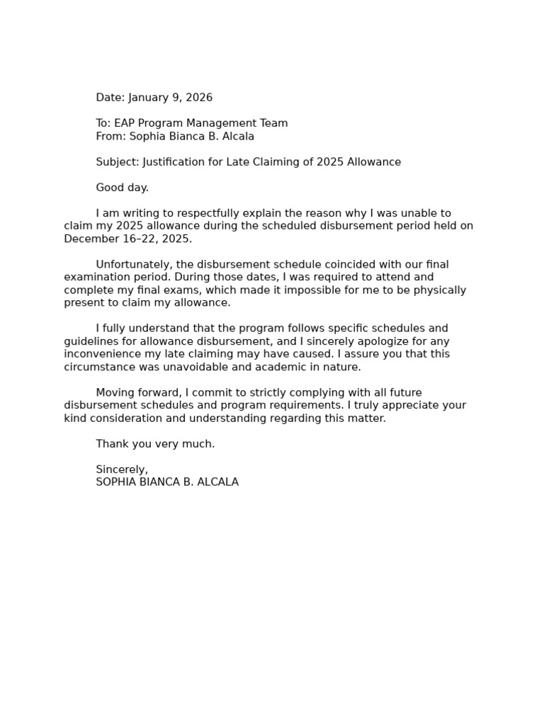 Justification Letter | PDF