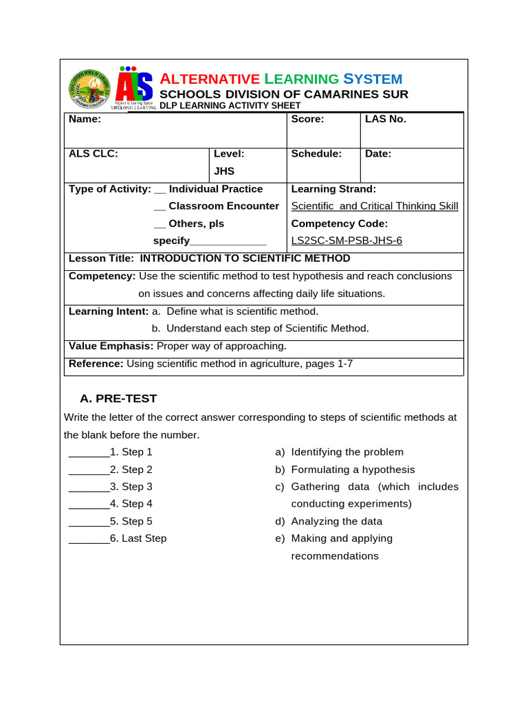 Introduction to Scientific Scientific Method | PDF | Scientific Method ...
