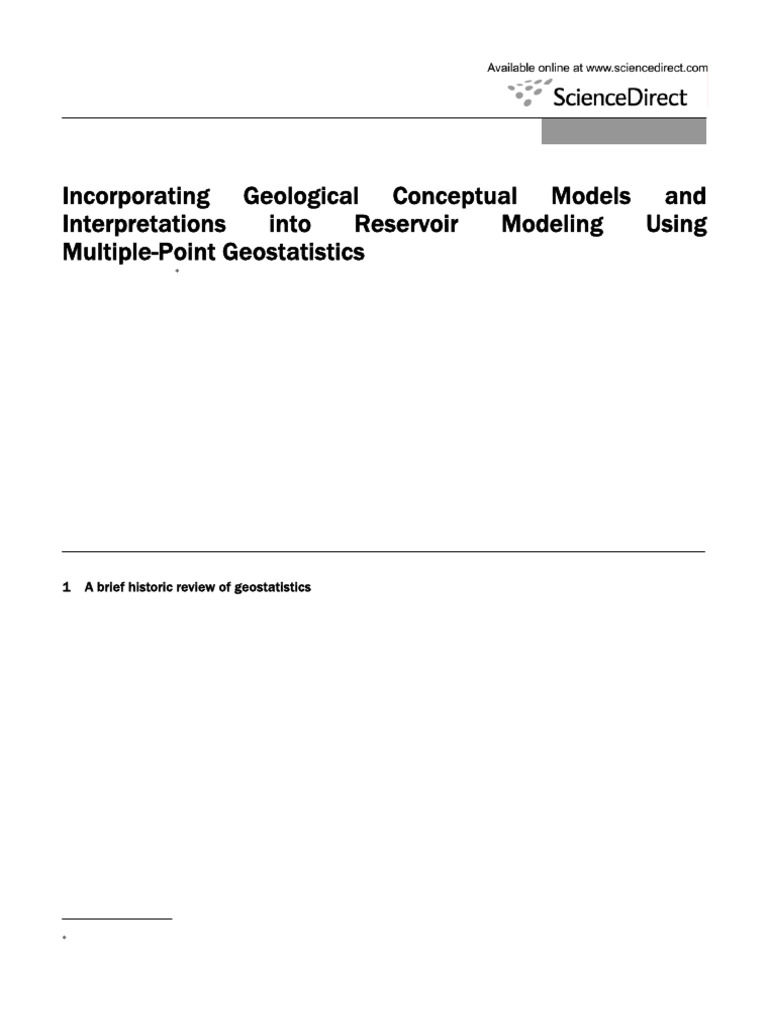 Multiple Point Geostatistics | PDF