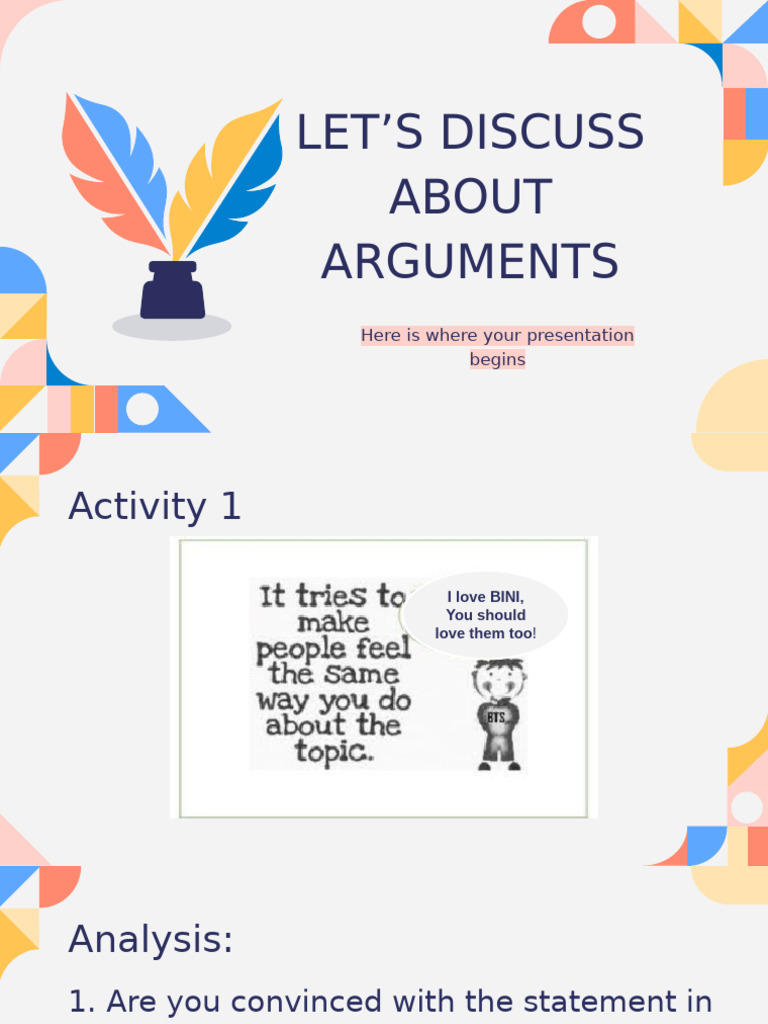 Understanding Arguments in Presentations | PDF