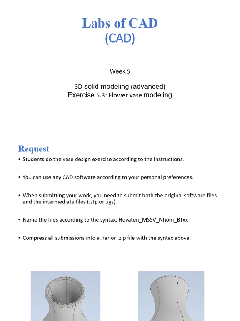 Labs of CAD _ Ex 5.3 _ Flower Vase Design | PDF
